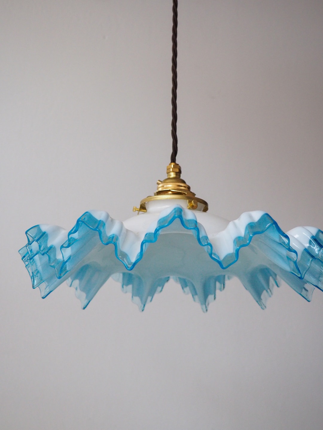 Light Blue Frilly Edged Lampshade - Etsy