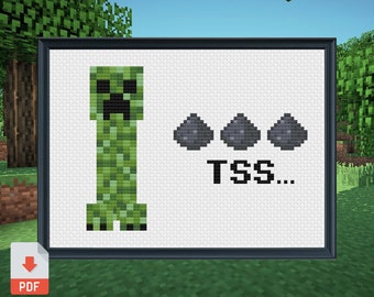 Minecraft Gaming Cross Stitch Pattern PDF Download | Etsy
