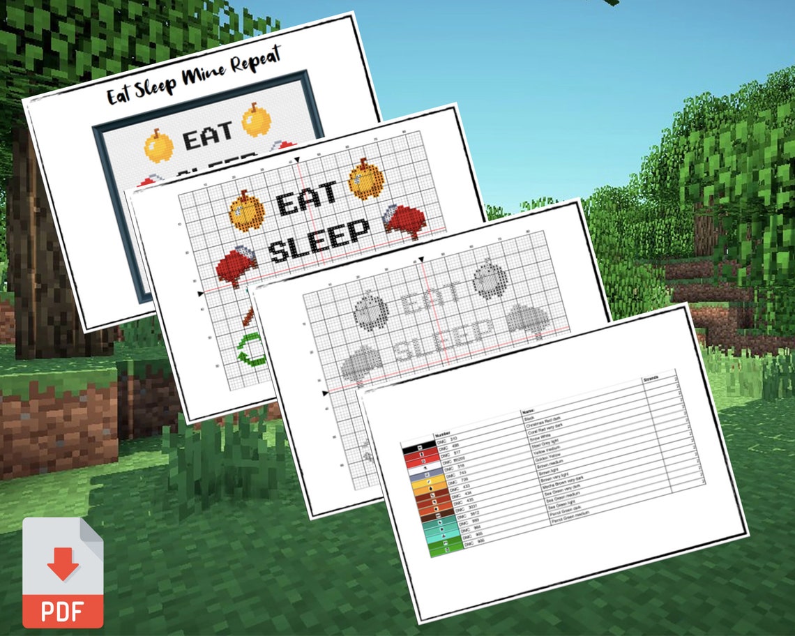 Minecraft Gaming Cross Stitch Pattern - PDF Download - Etsy