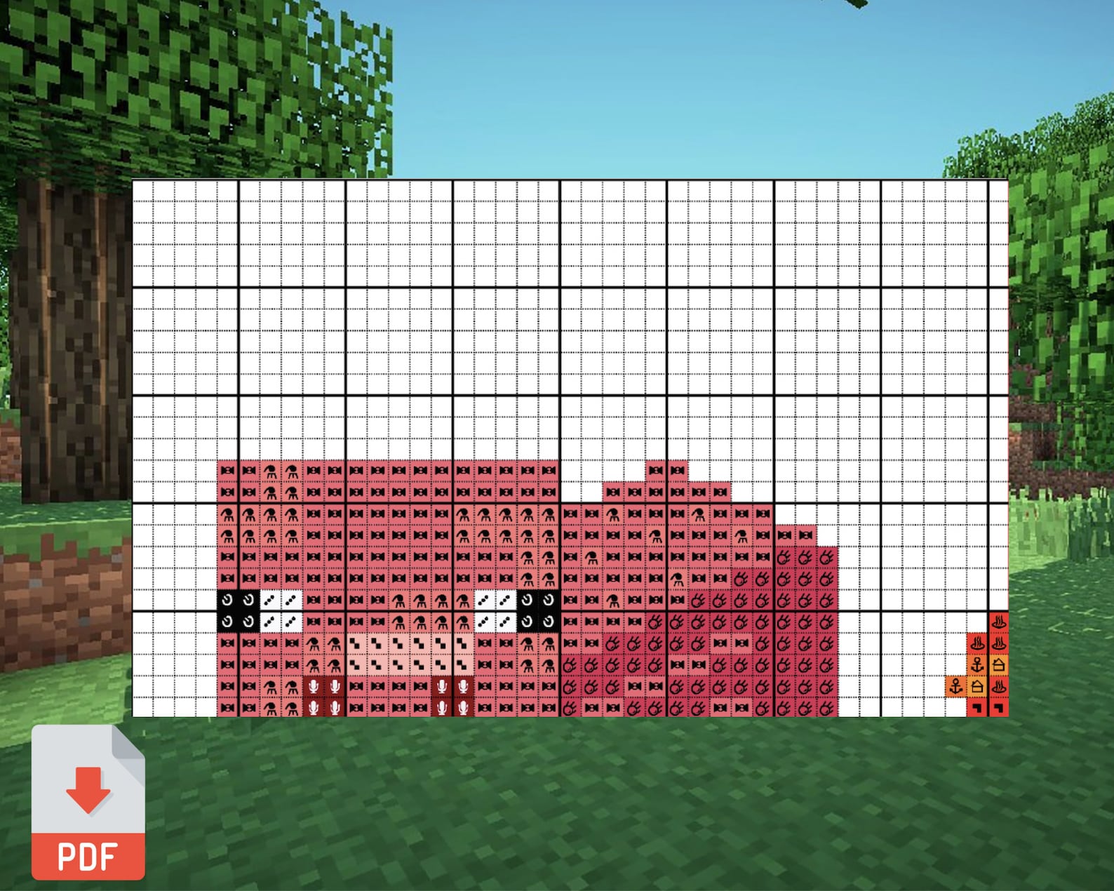 Minecraft Pig Cross Stitch Pattern - PDF Download - Etsy