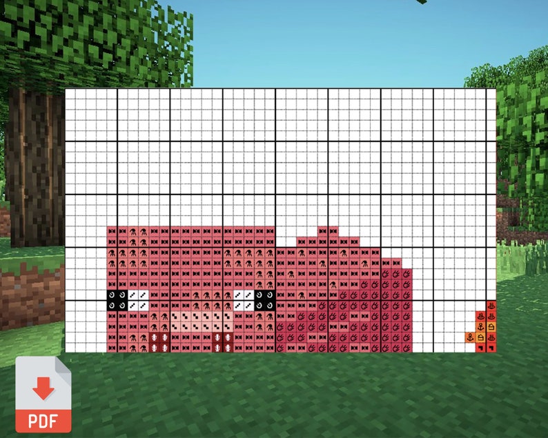 Minecraft Pig Cross Stitch Pattern - PDF Download - Etsy