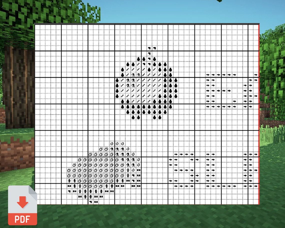 Minecraft Gaming Cross Stitch Pattern - PDF Download - Etsy