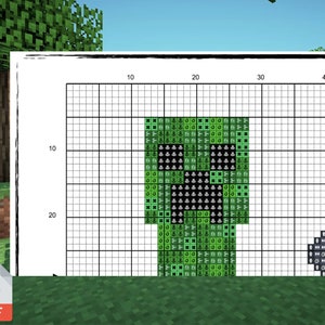 Minecraft Creeper Cross Stitch Pattern - PDF Download - Etsy