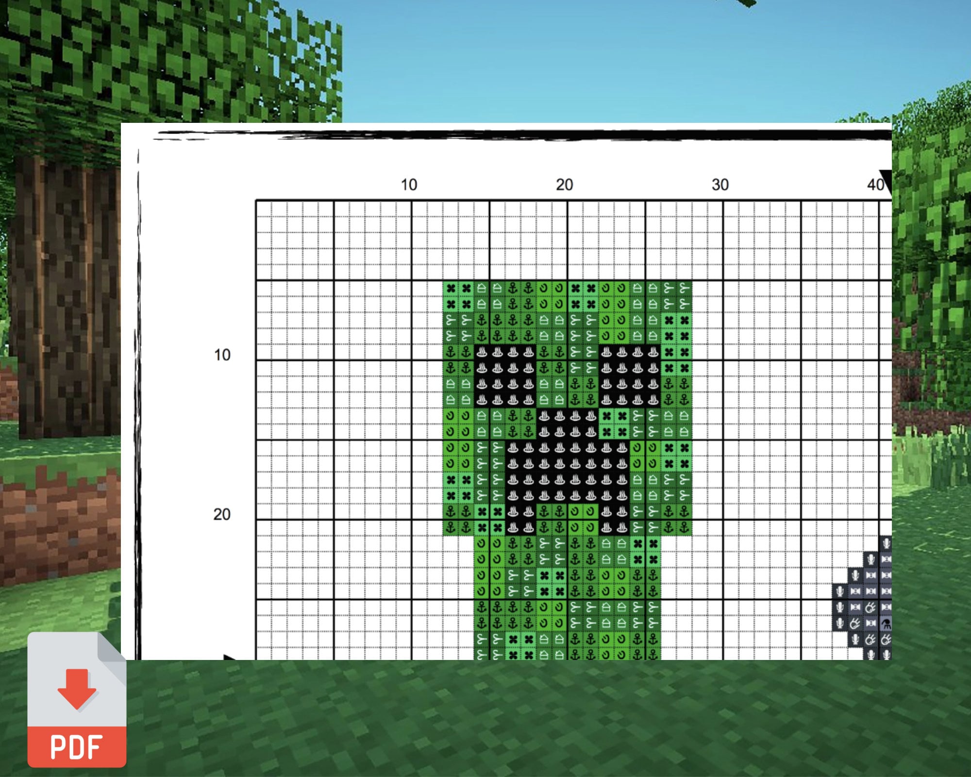 Minecraft Creeper Cross Stitch Pattern - PDF Download - Etsy UK