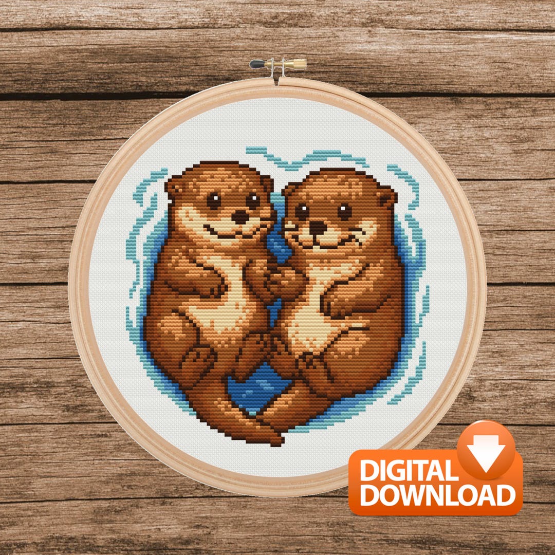Otters Cross Stitch Pattern - PDF Download - Etsy