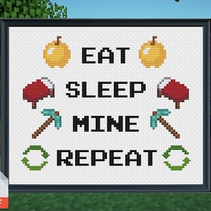 Minecraft Gaming Cross Stitch Pattern - PDF Download - Etsy