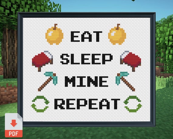 Minecraft Gaming Cross Stitch Pattern PDF Download | Etsy