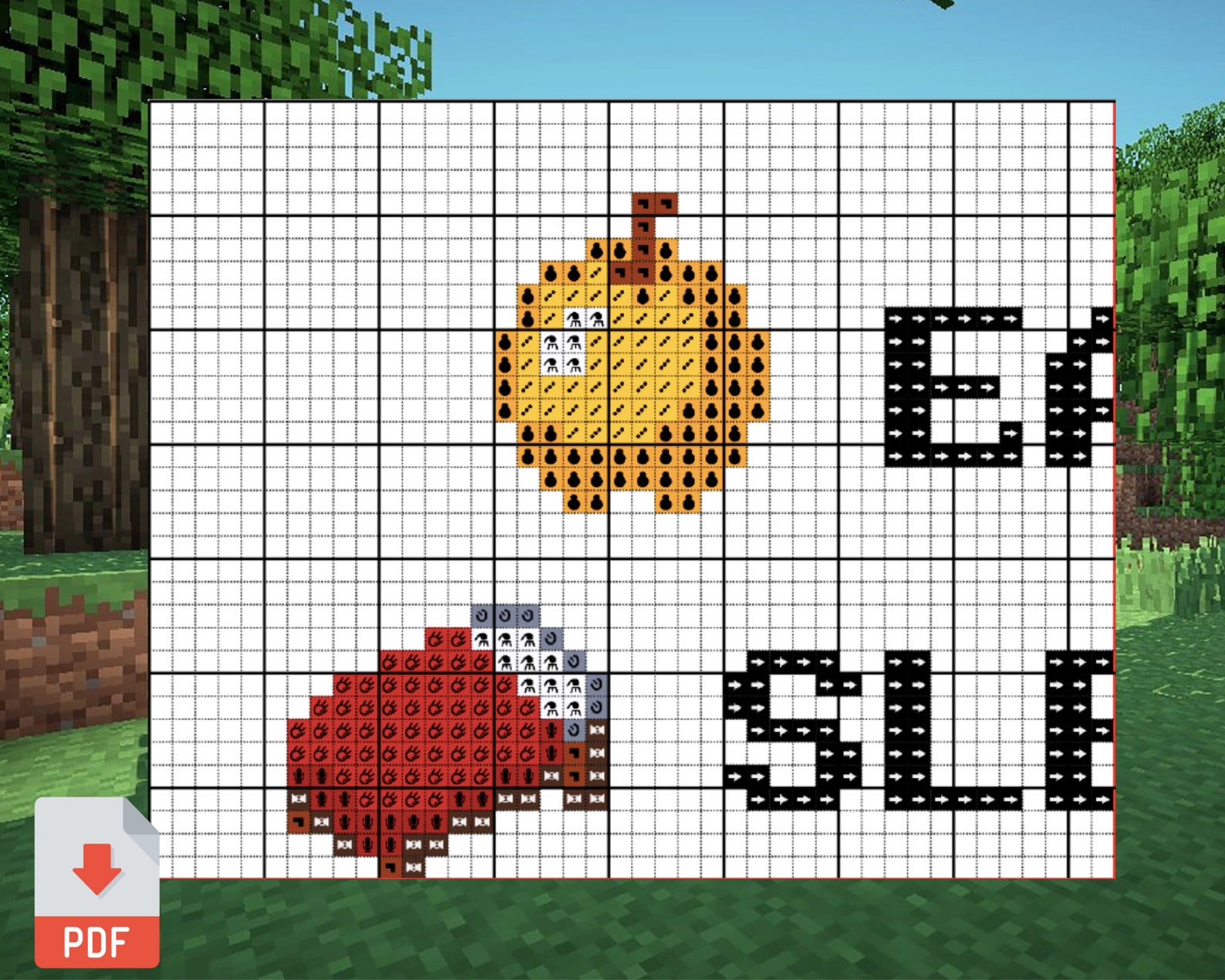 Minecraft Gaming Cross Stitch Pattern - PDF Download - Etsy