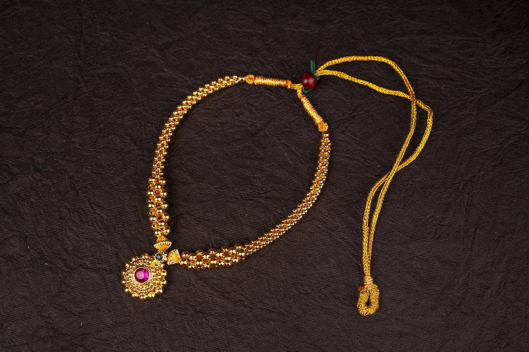 Gold Plated Thushi Necklace - Traditional Maharashtrian Jewelry - Etsy