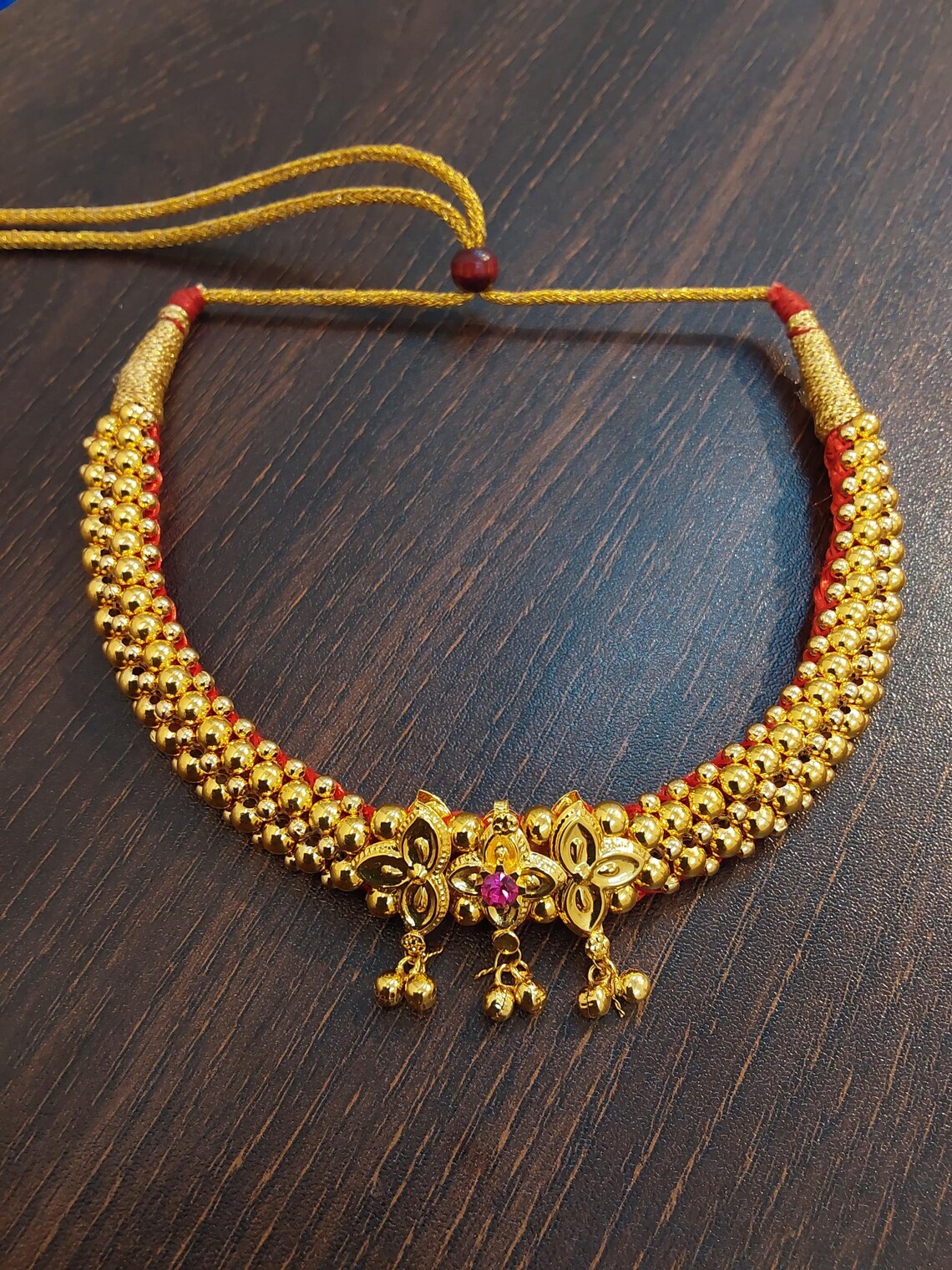 Pretty Pearls Kolhapuri Thushi Choker Necklace for Women and Girls ...