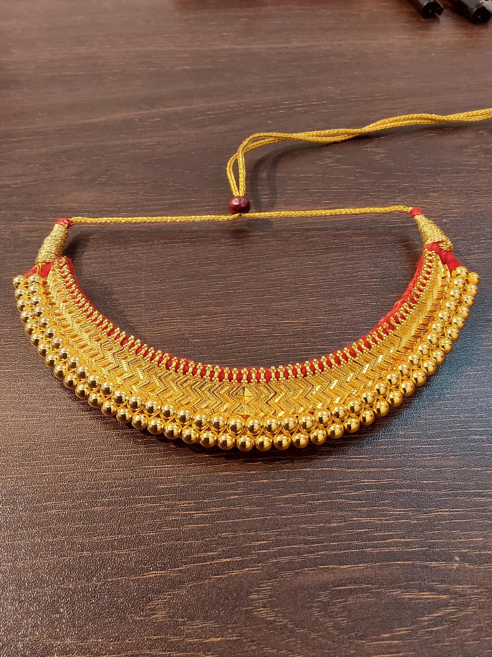 Gold Tone Thushi Choker Necklace | Maharashtrian Kolhapuri Jewelry - Etsy