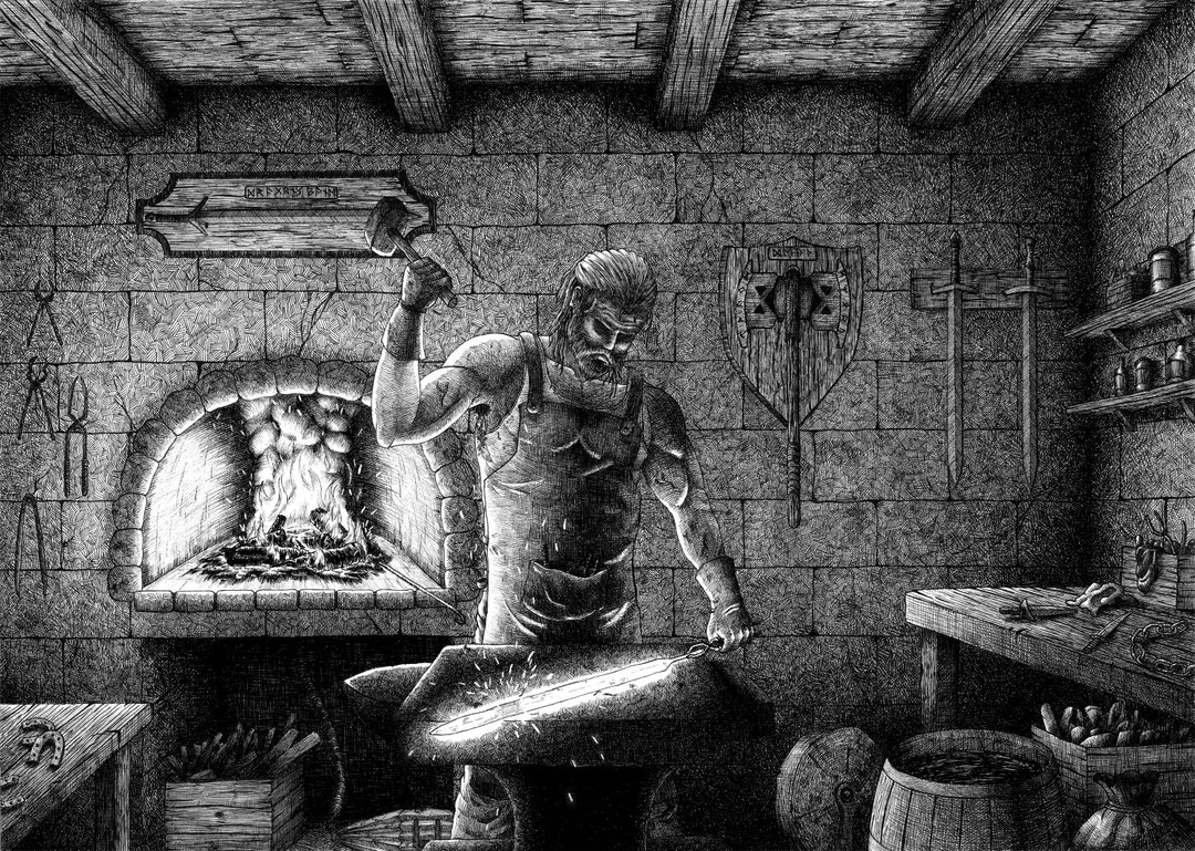 Medieval Ink Art Digital Download Instant Digital Print - Etsy