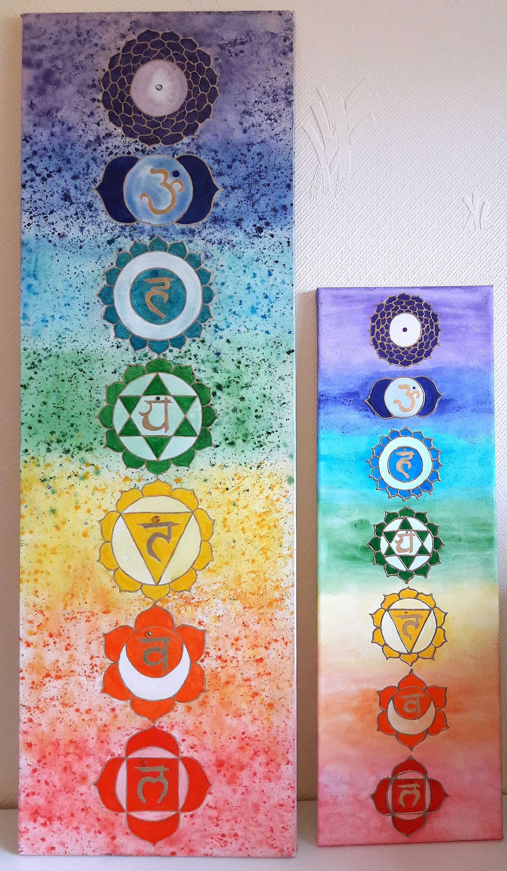 7 Chakra Banner Original Design and Hand Painted in Acrylic - Etsy