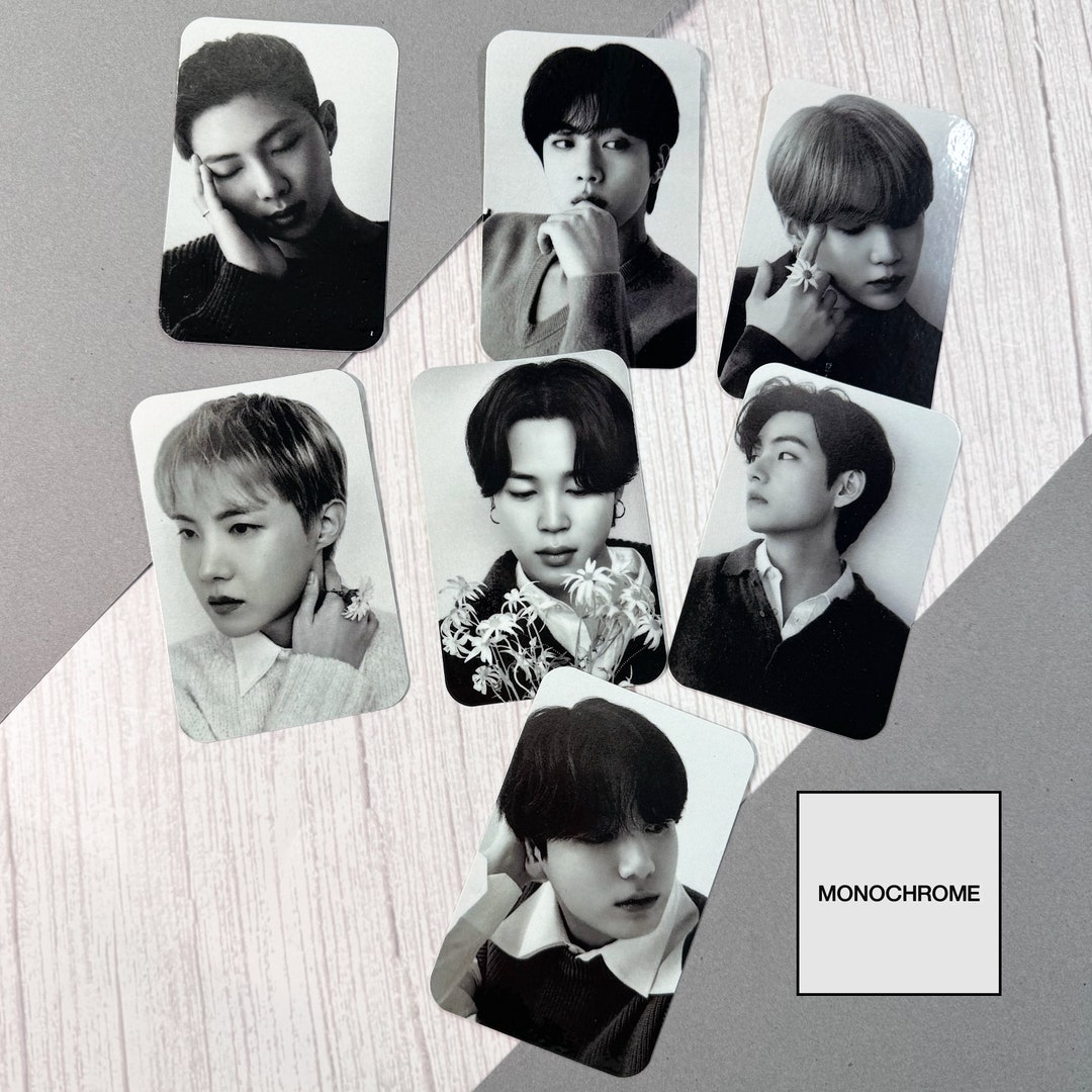 BTS Monochrome Handmade Photocards - Etsy