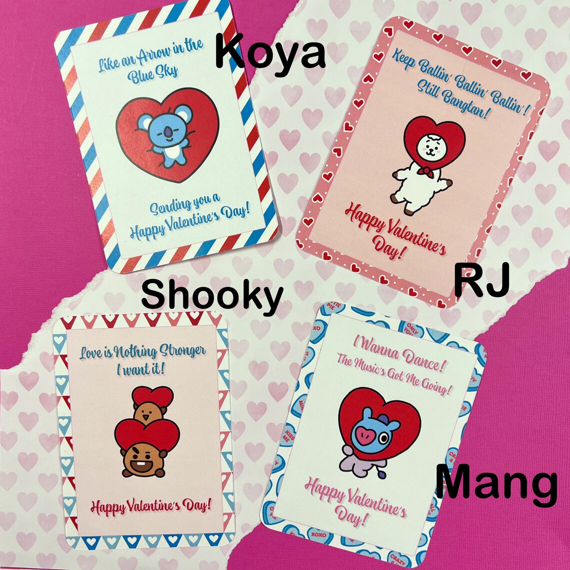 BT21 Valentine's Day Cards - Etsy