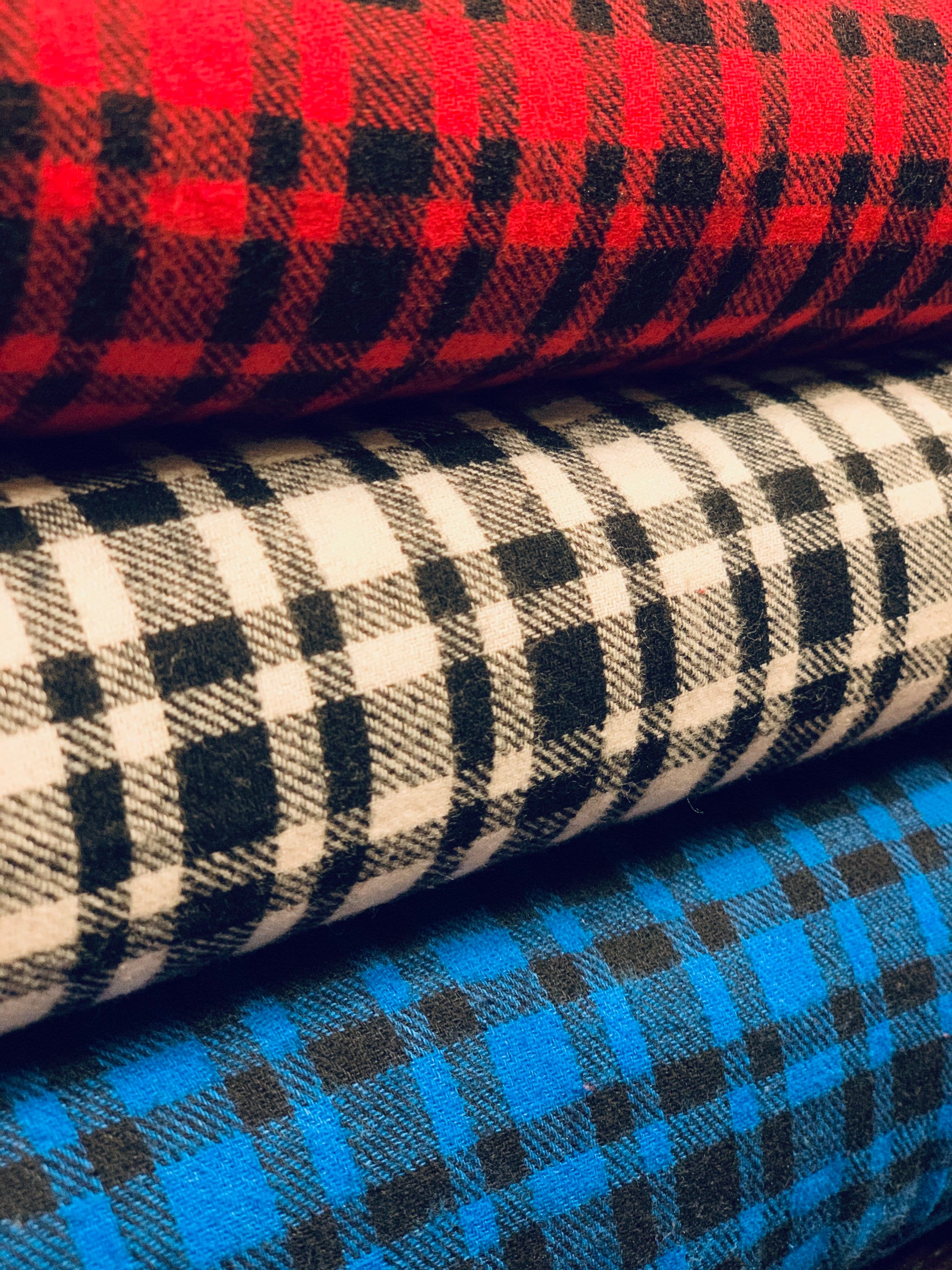 Flannel 100% Cotton Fabric Plaid Natural & Organic | Etsy