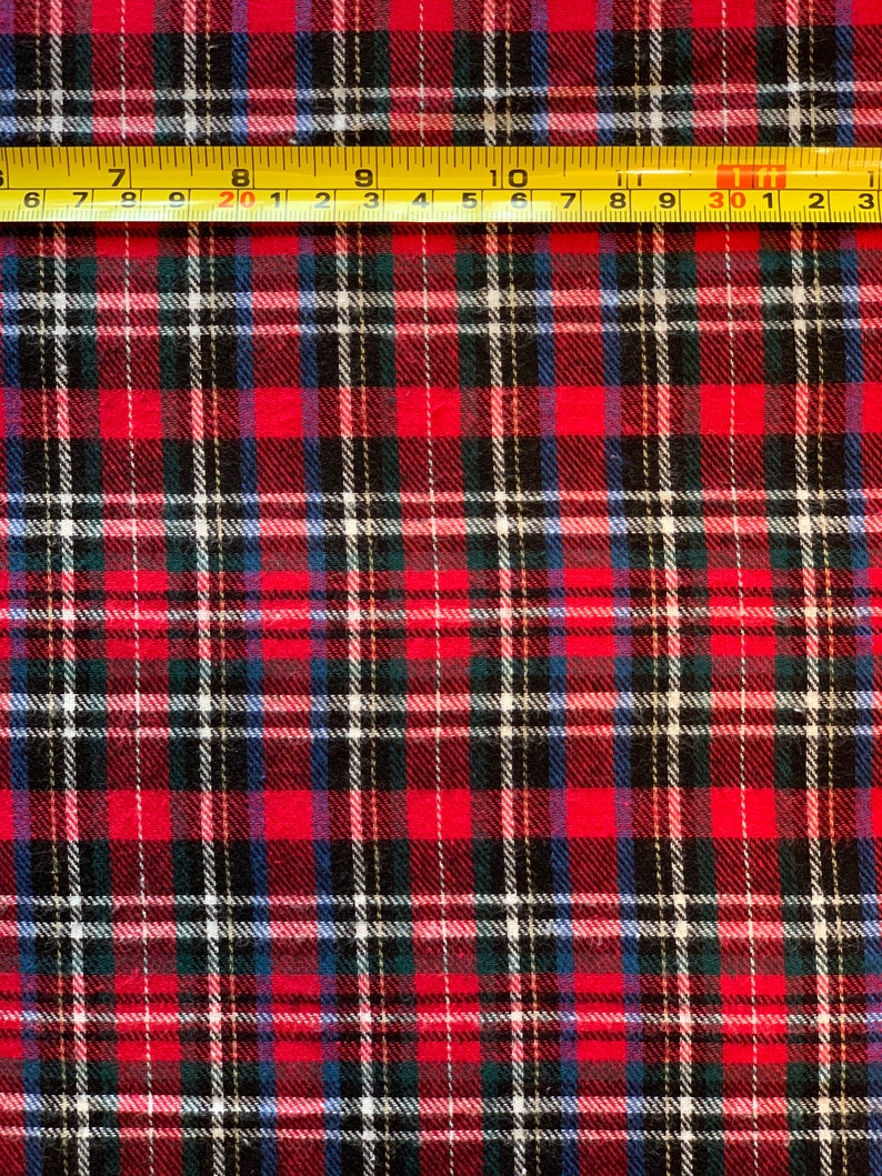 Flannel 100% Cotton Fabric - Plaid, Natural & Organic /58" WIDE/ Sold ...