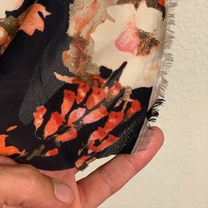 WOOL DOBY FLORAL /59' Wide/sold by the Yrad/navy,coral,orange,cream ...