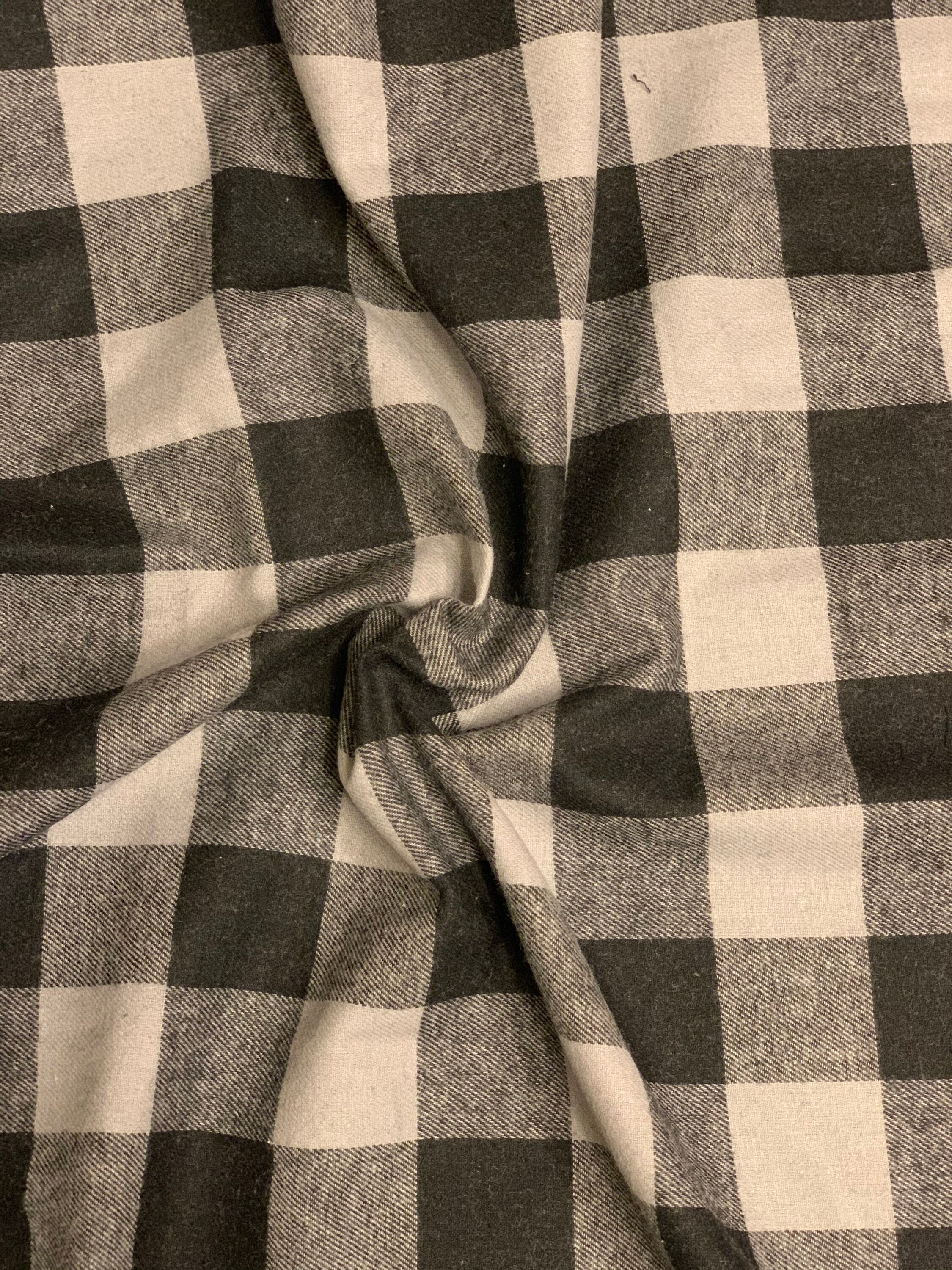 LARGE Plaid Flannel 100% Cotton Fabric/natural & Organic | Etsy