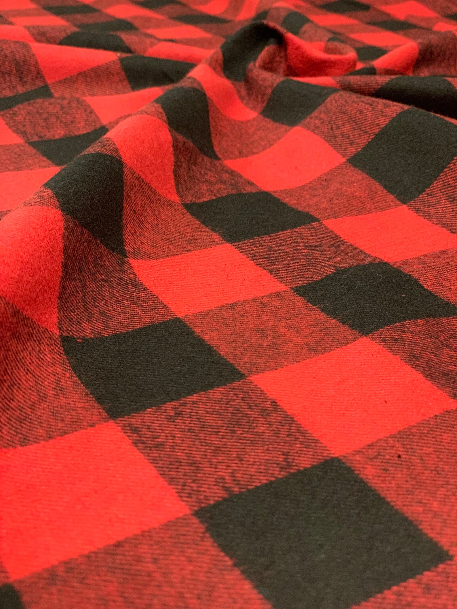 LARGE Plaid Flannel 100% Cotton Fabric/natural & Organic | Etsy