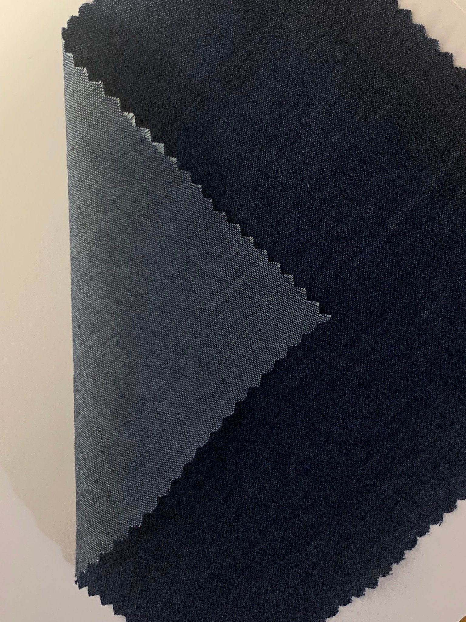 4oz Washed Denim Fabric rinse dark Blue Jean Color 100% - Etsy