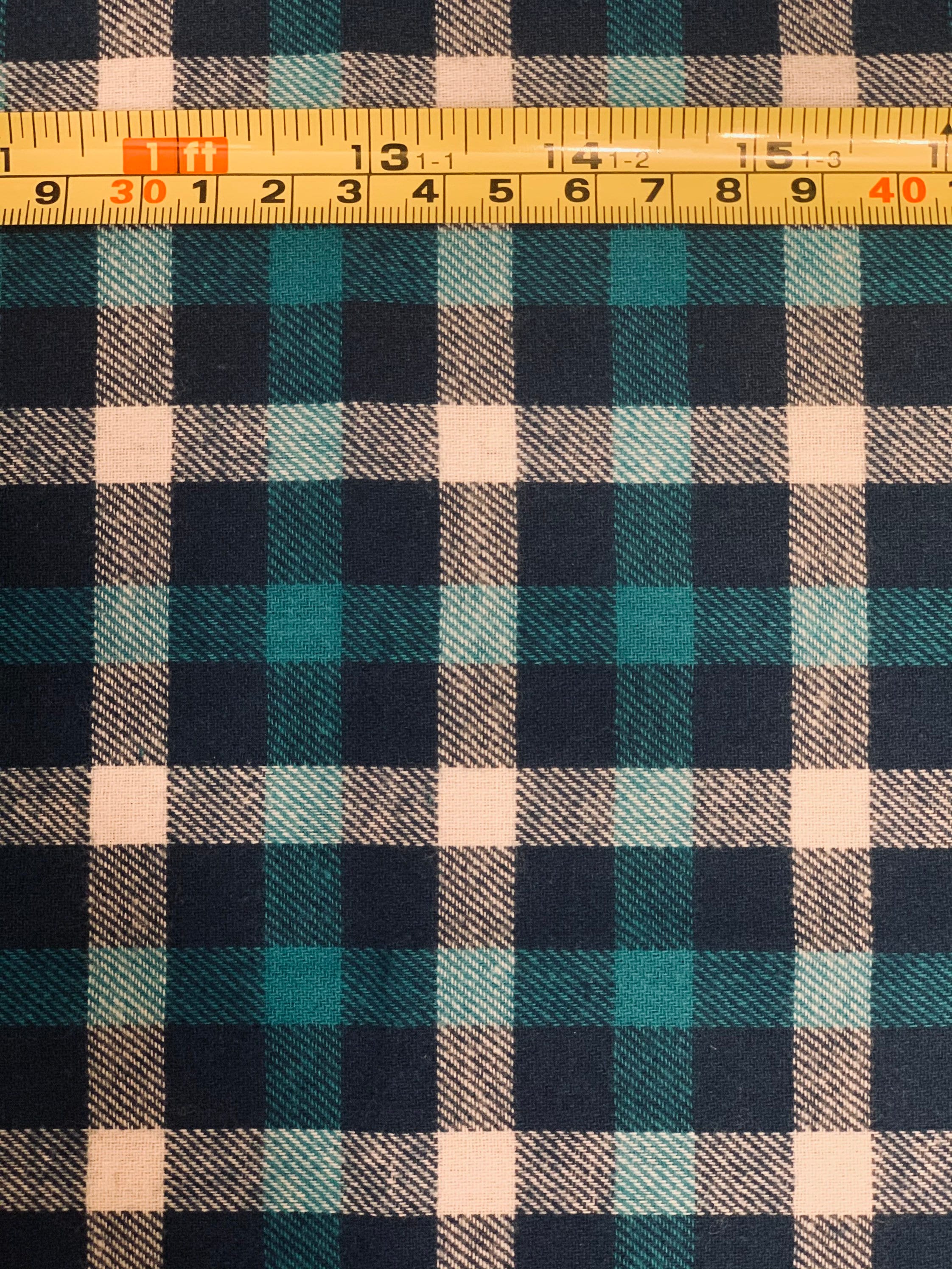 FLANNEL 100% COTTON Fabric Plaid Natural & Organic/ Sold by | Etsy