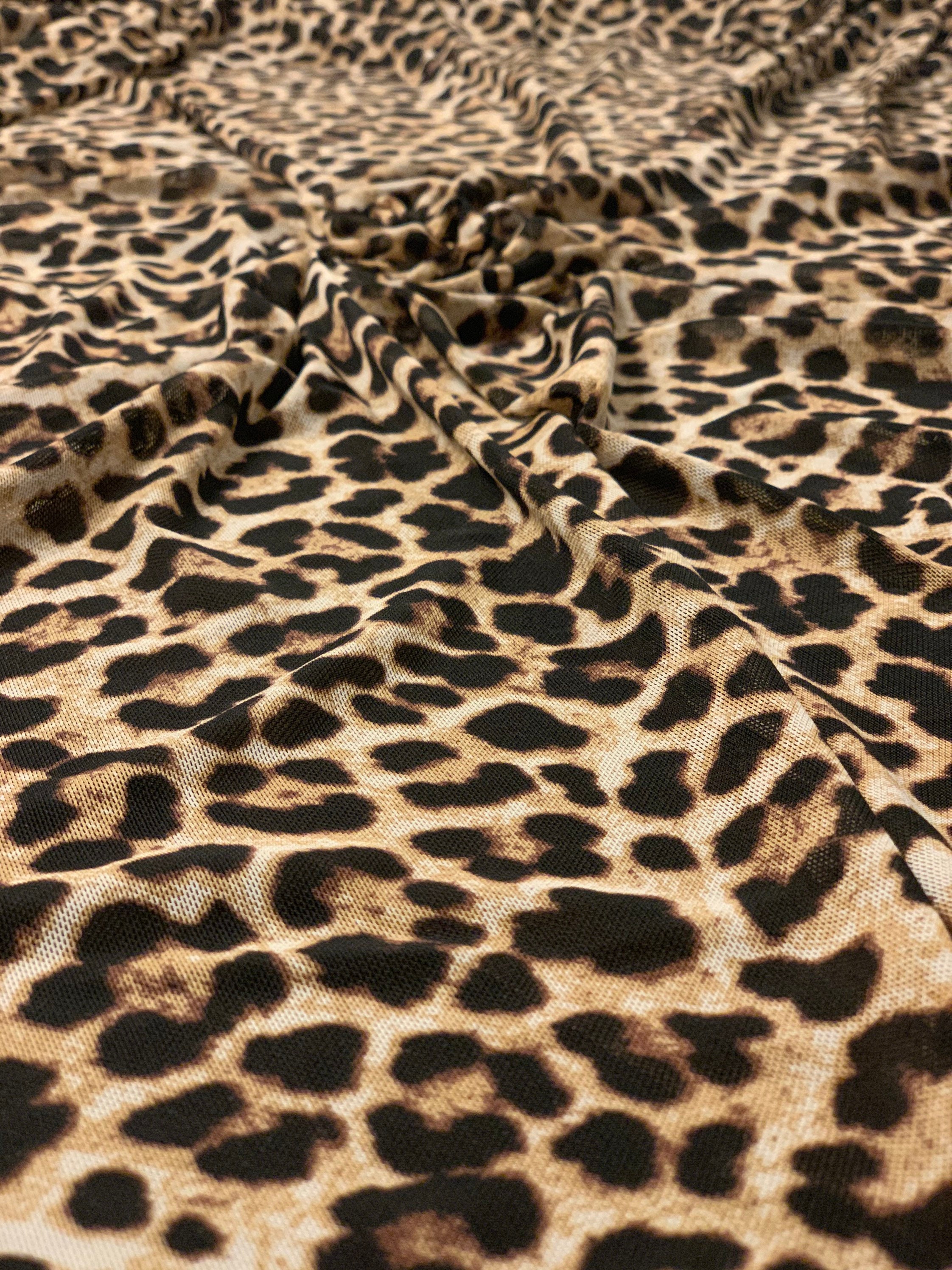 LEOPARD cheetah POWER MESH 62 Wide /taupe Color | Etsy