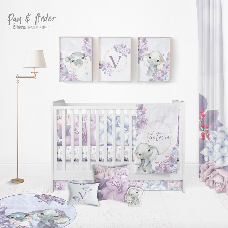 ELEPHANT BABY BEDDING Set Personalized Crib Bedding Set | Etsy