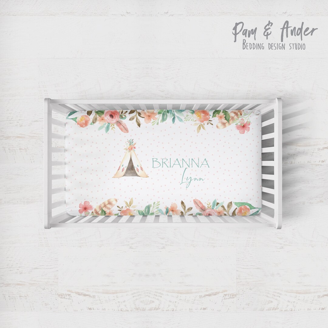 BOHO CRIB SHEET, guardería boho, ropa de cama para bebés tipi, sábana ...