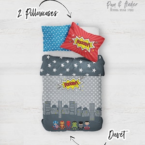 SUPERHERO BEDDING Customized Bed Set, Superhero Bedding, Boy Bedding ...