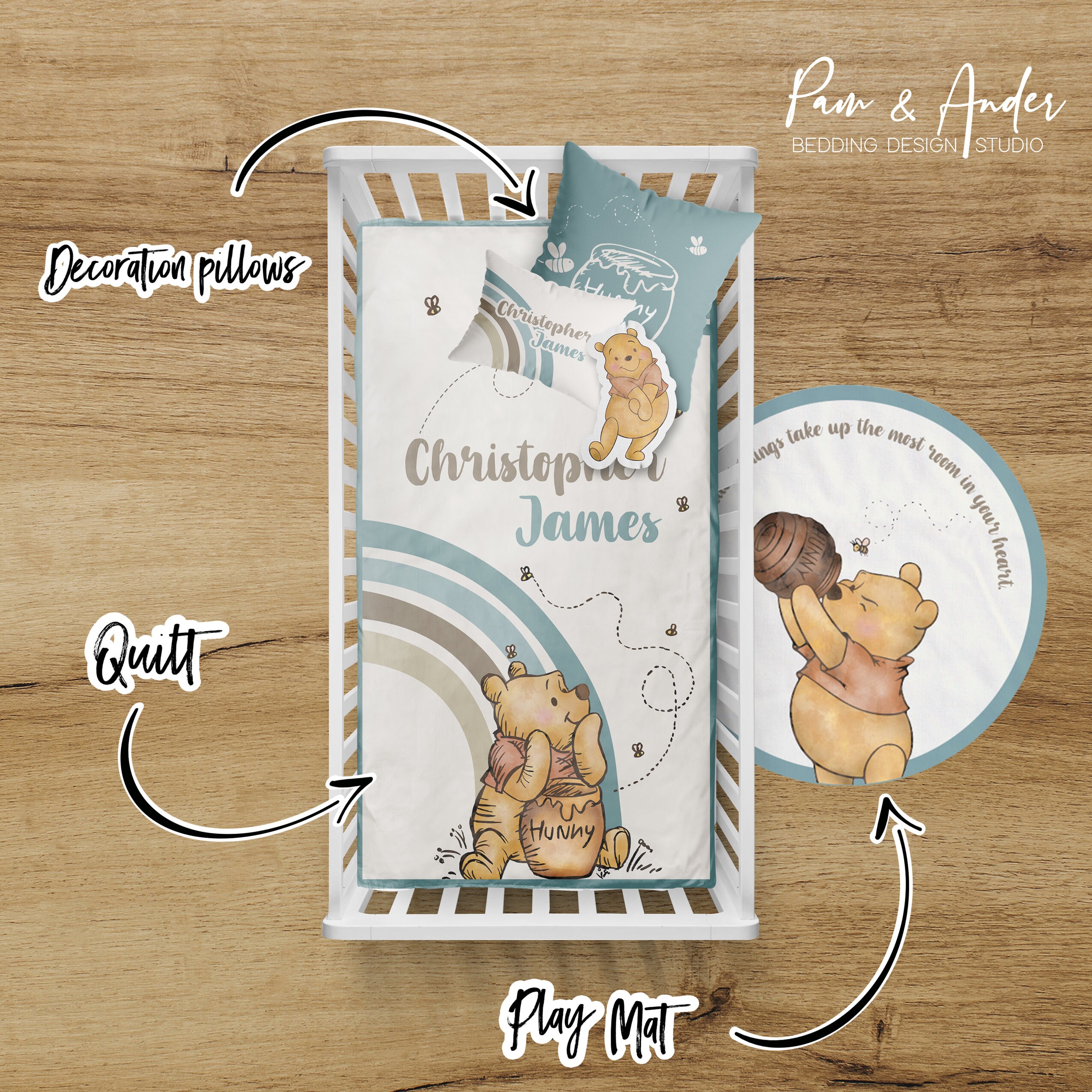 Winnie the Pooh Crib Bedding Set, Boy Crib Bedding, Winnie the Pooh ...