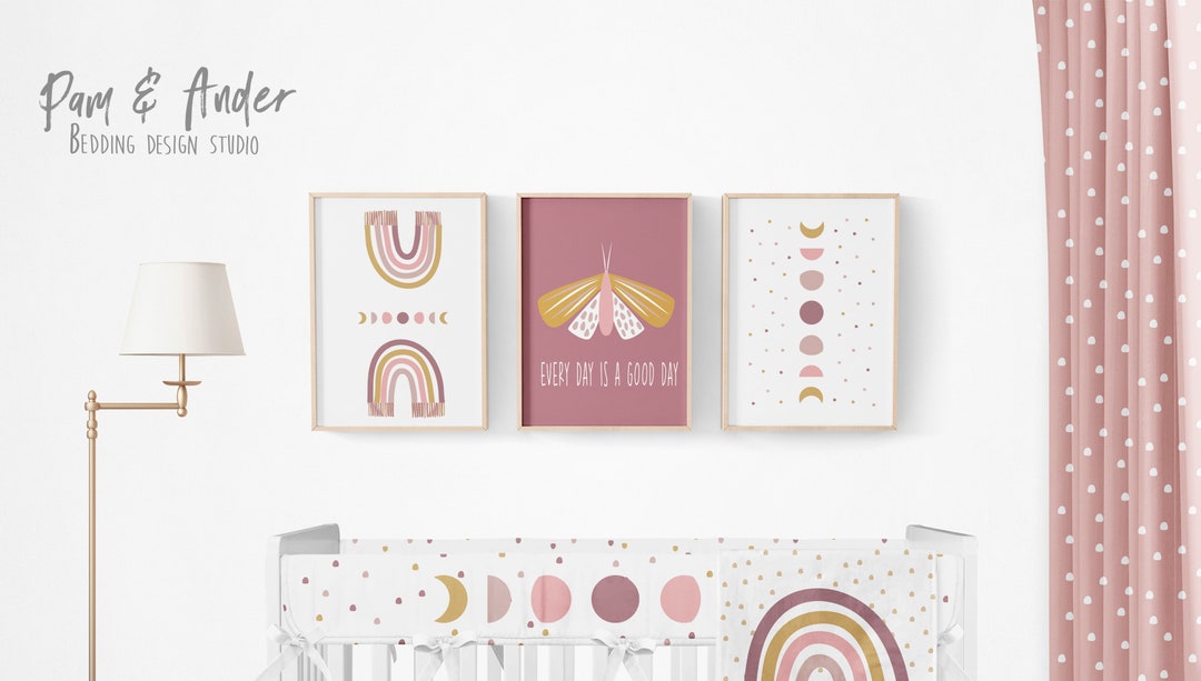 BOHO RAINBOW Personalized Digital Art, Vintage Baby Decoration, Boho ...