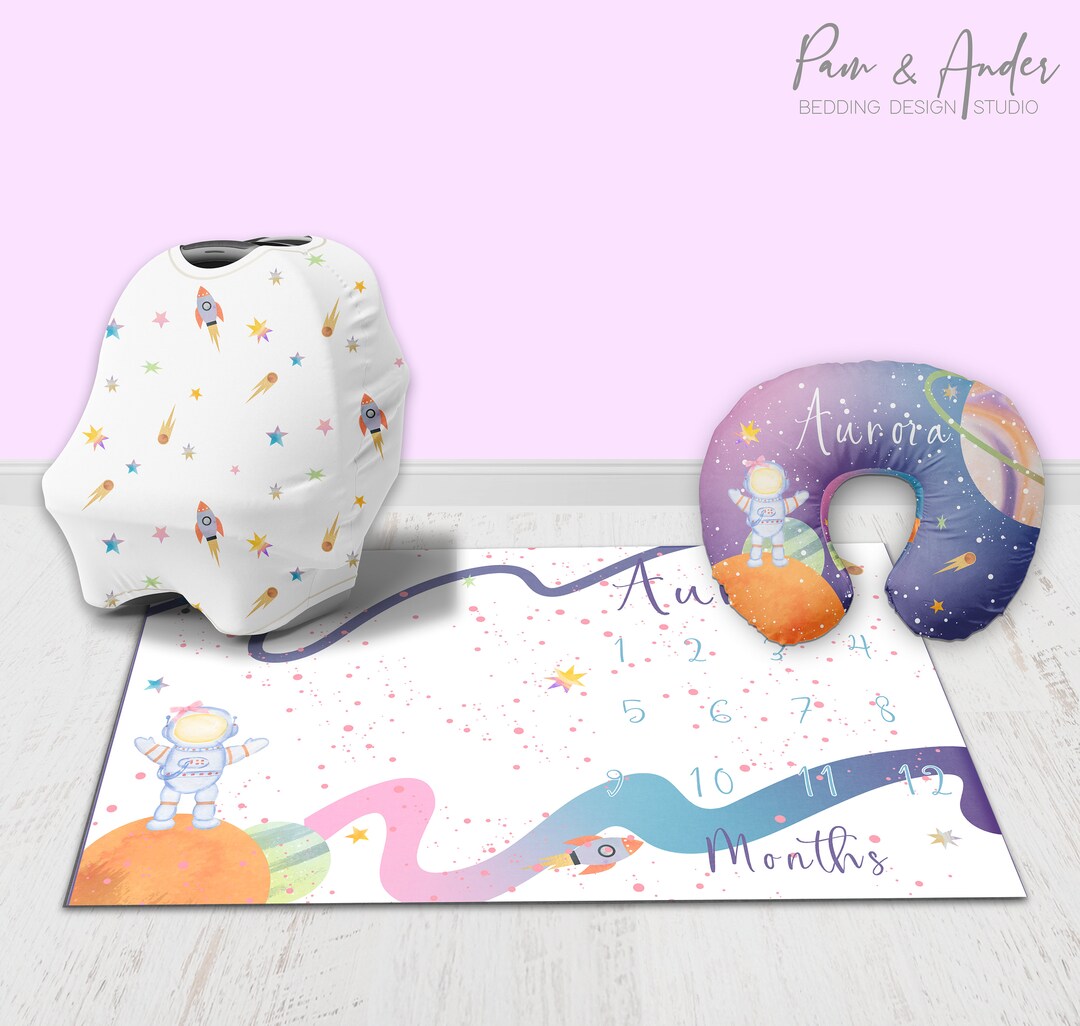 SPACE BABY ACCESSORIES Set, Baby Girl Nursery Set, Personalized ...