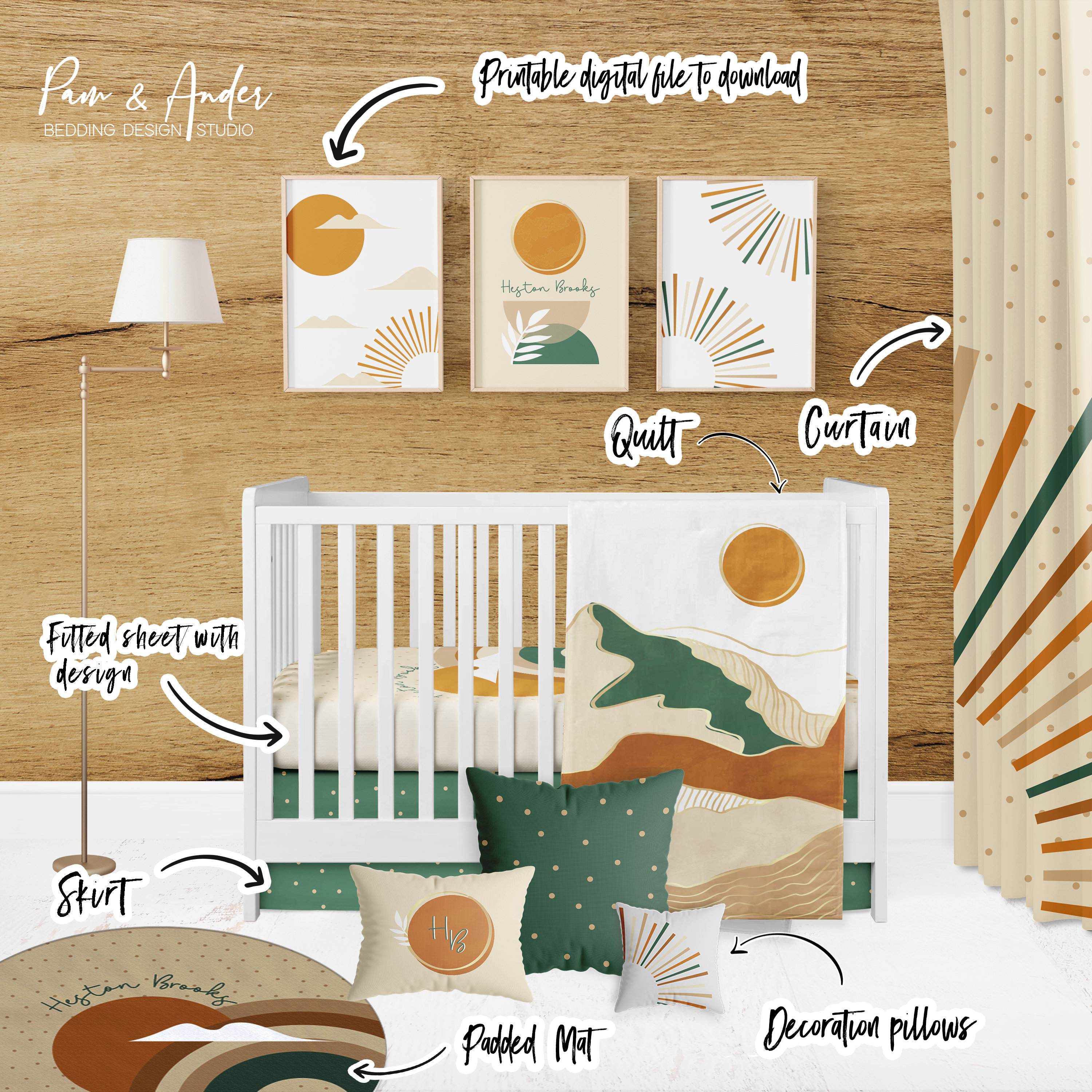 BOHO NURSERY Boho Crib Bedding Set Sun Mountain Baby - Etsy