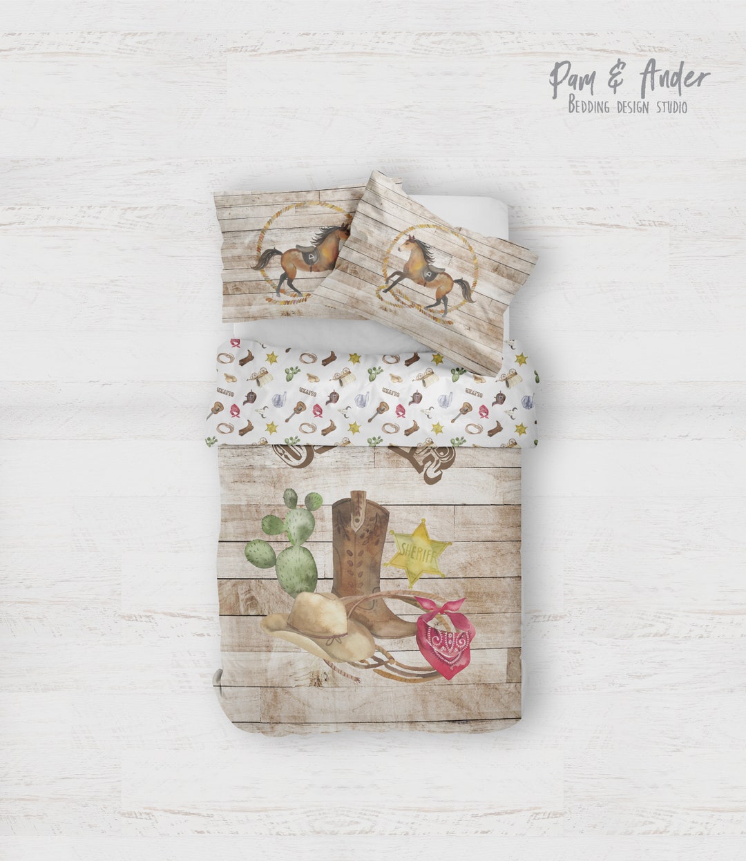 COWBOY BEDDING SET, Toddler Cowboy Blanket, Western Themed Room ...