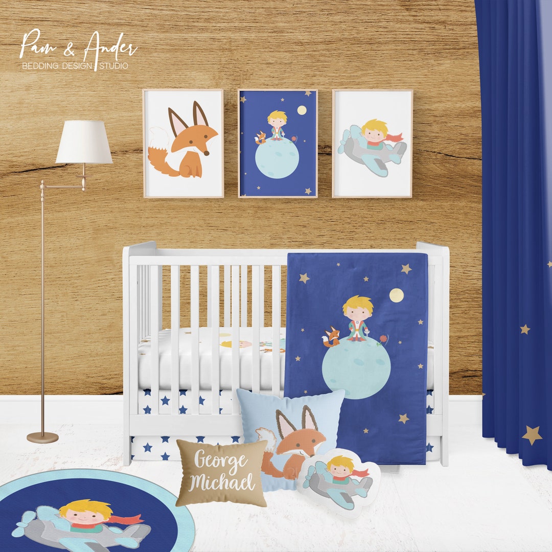 LITTLE PRINCE Customized Crib Bedding Set, FREE Customized Design ...