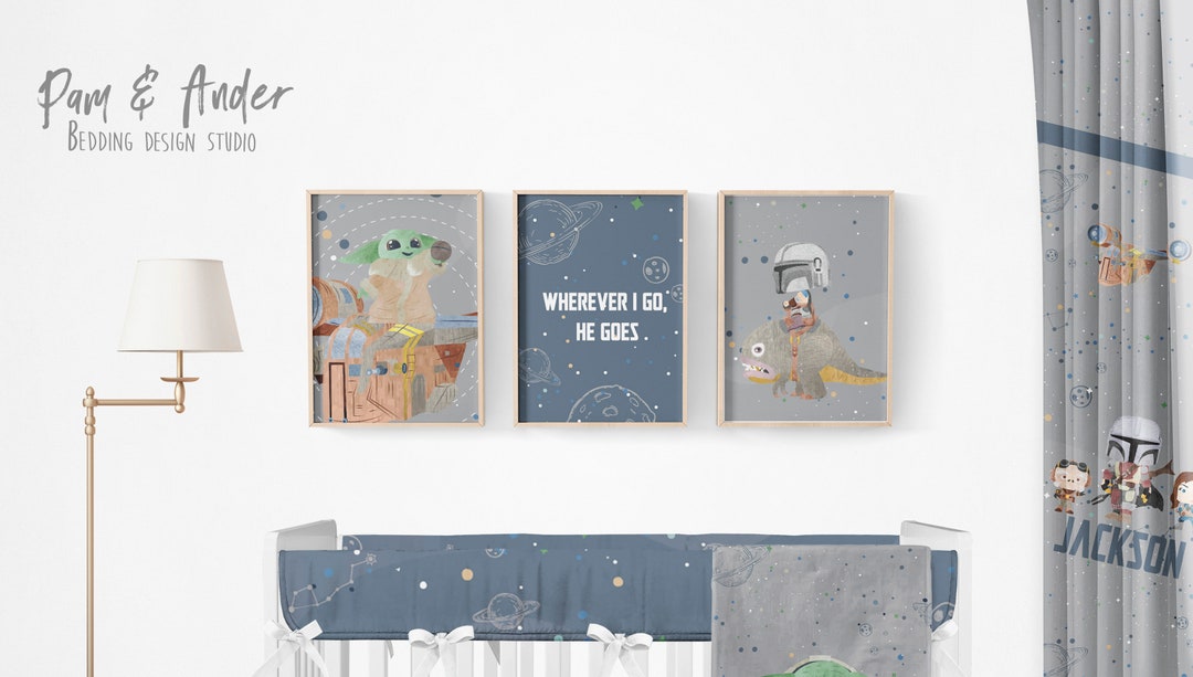 BABY YODA Digital Art, Star Wars Baby Decoration, Star Wars Baby, Star ...