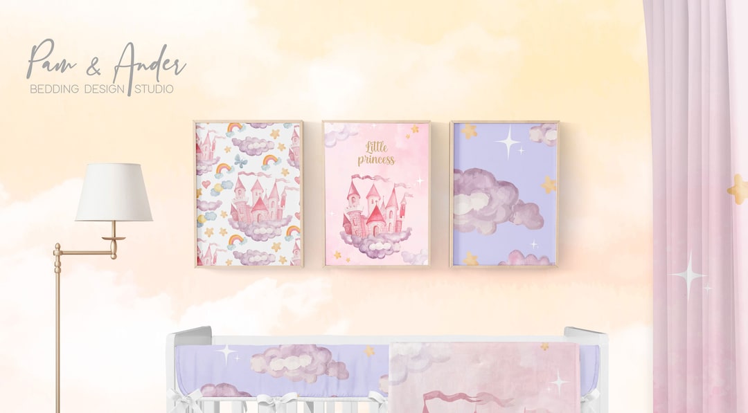 Princess Digital Art Set, Princess Digital Files, Baby Girl Wall Art ...