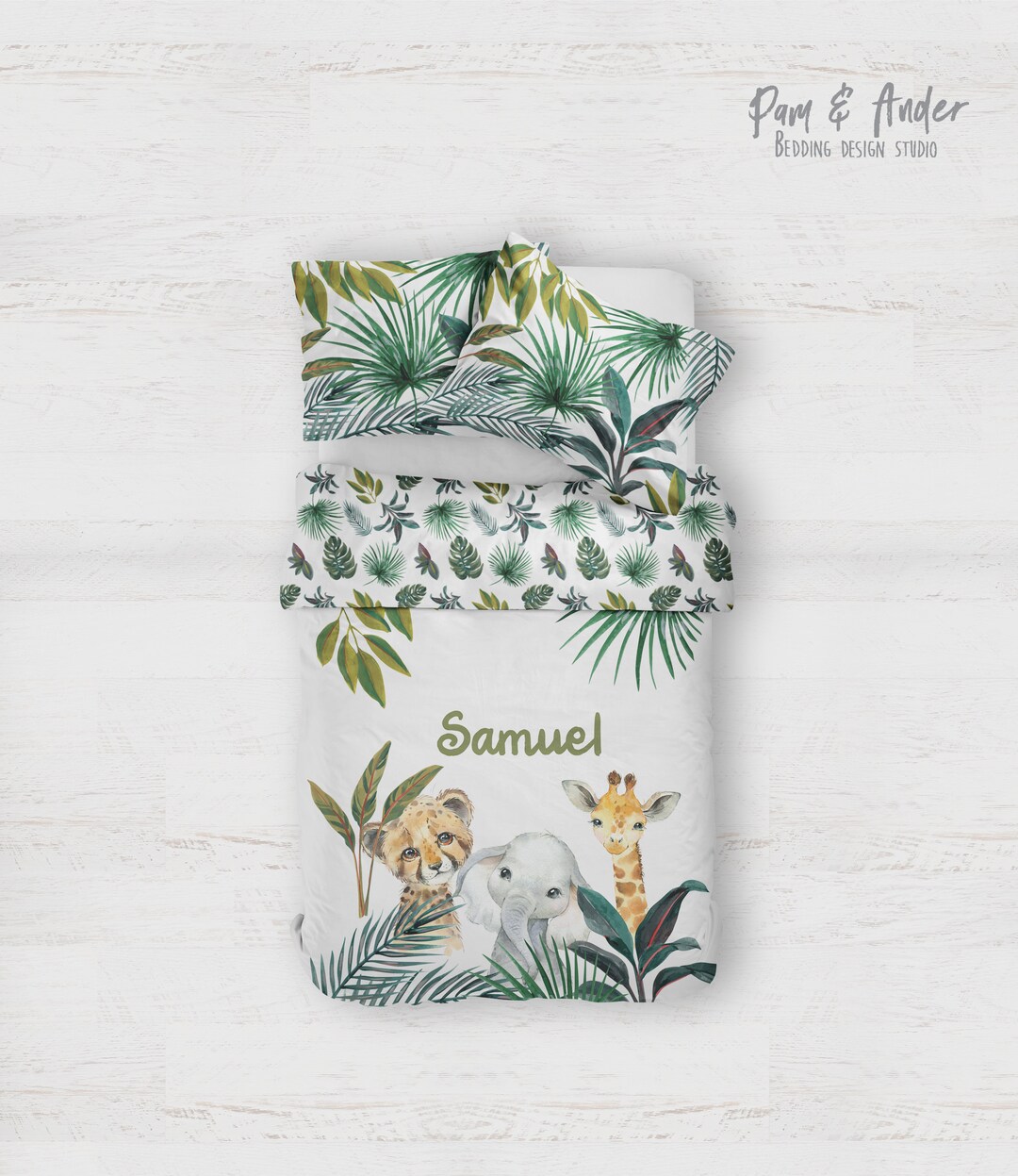 SAFARI BEDDING SET, Safari Nursery, Animal Bedding, Personalized Bed ...