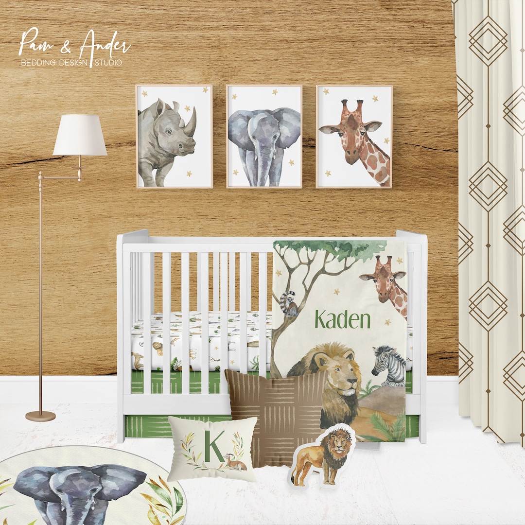 SAFARI BABY NURSERY, Jungle Crib Bedding Set Boy, Safari Crib Sheet ...