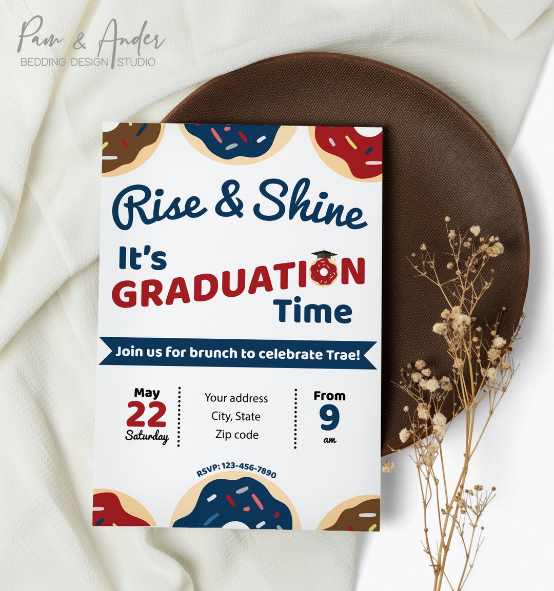 Rise and Shine Invitation, Custom Made Invitation, Graduation Party ...