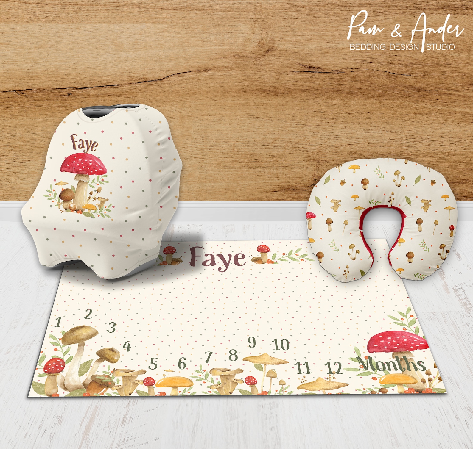 MUSHROOM NURSERY, Mushroom Crib Bedding Set, Mushroom Baby Bedding ...