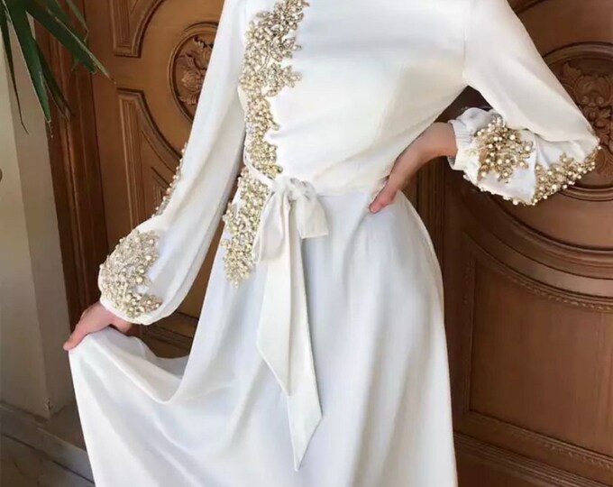 White Wedding Khimar, Modern Burqa, Bridal Burka, Muslim Cape, Hajj ...