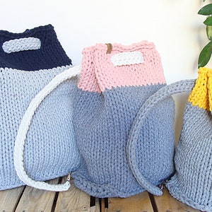 Bucket Backpack Knitting Pattern, Unisex Knit Backpack Pattern ...