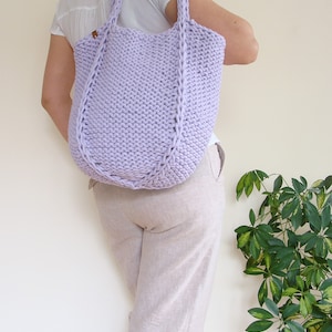 Knitting pattern, large knit tote bag pattern, reversible big market ...
