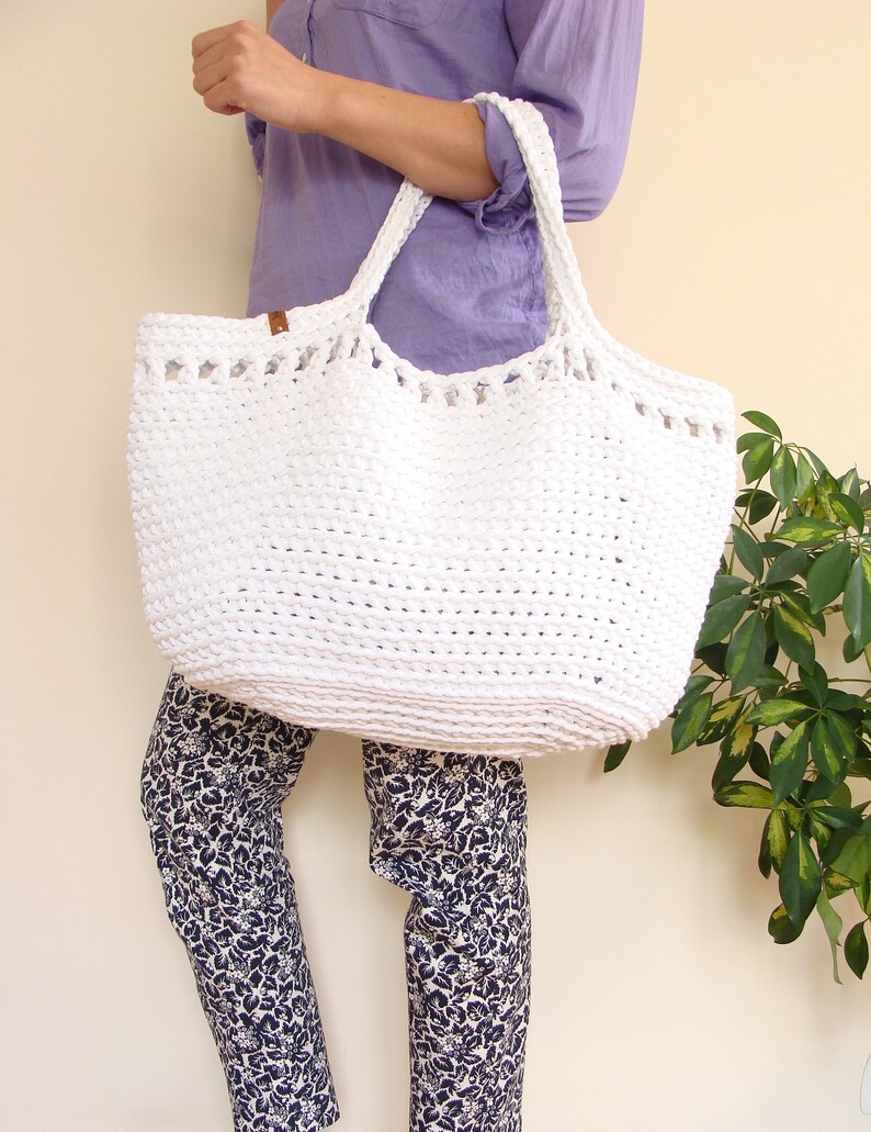 Large Crochet Bag Pattern, Tote Bag Pattern, Basket Bag Pattern, Beach ...