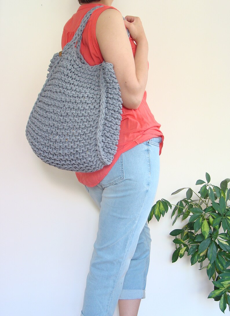 Knit Bag Pattern Tote Bag Knitting Pattern Easy Knit - Etsy