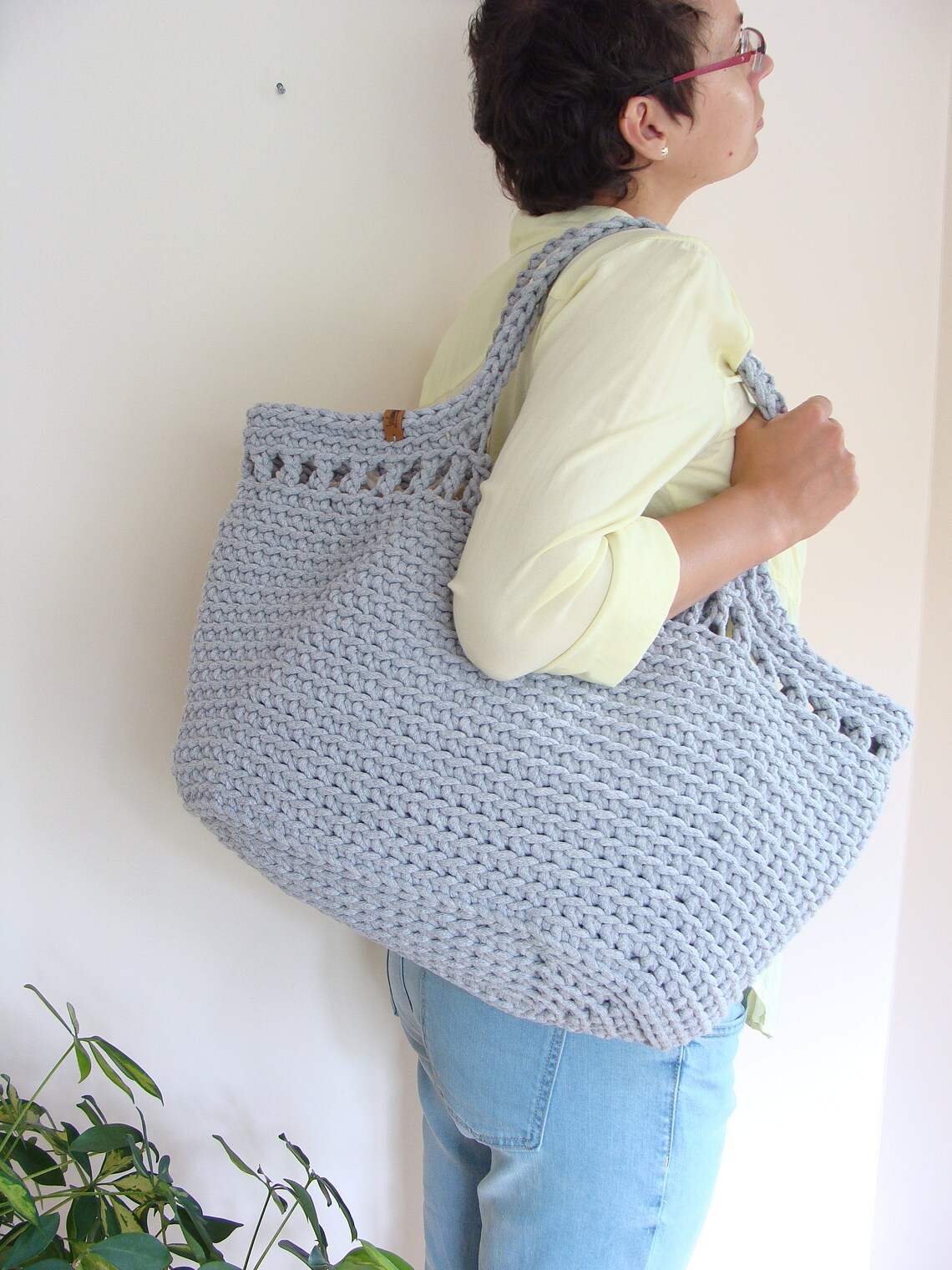 Large crochet bag pattern tote bag pattern basket bag | Etsy
