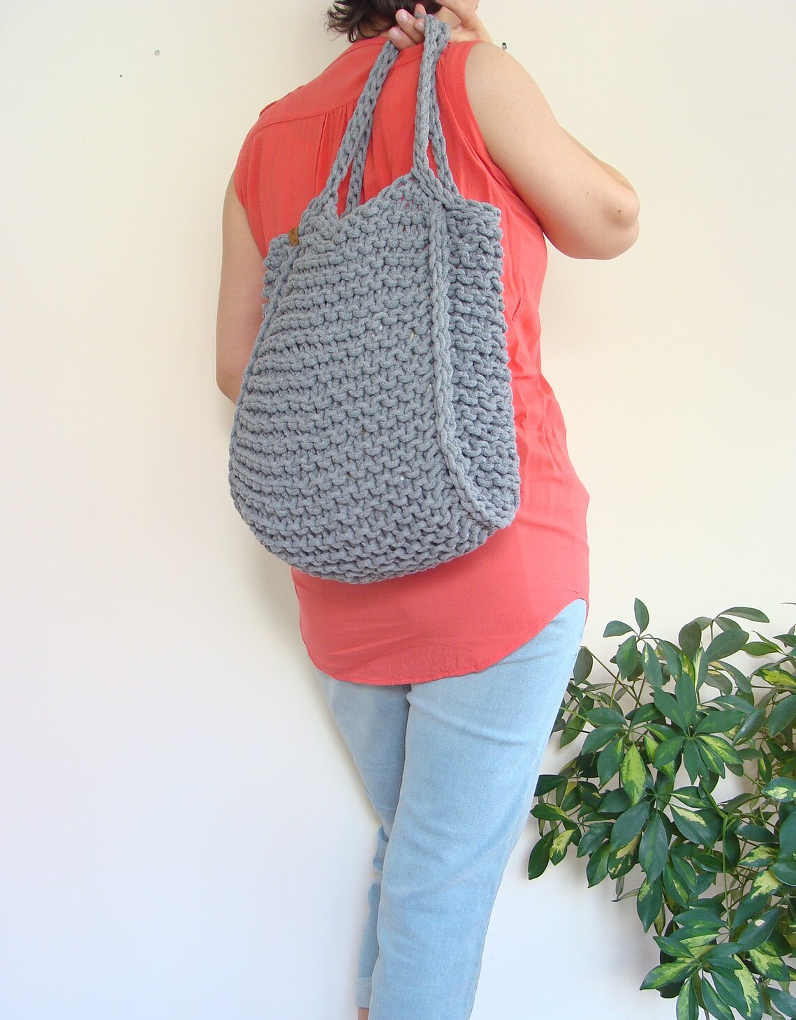Knit Bag Pattern Tote Bag Knitting Pattern Easy Knit - Etsy