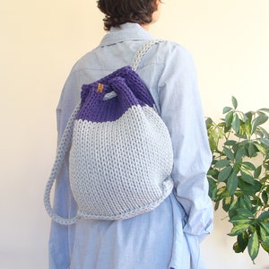 Bucket Backpack Knitting Pattern, Unisex Knit Backpack Pattern, Drawstring Backpack Knit Pattern ...